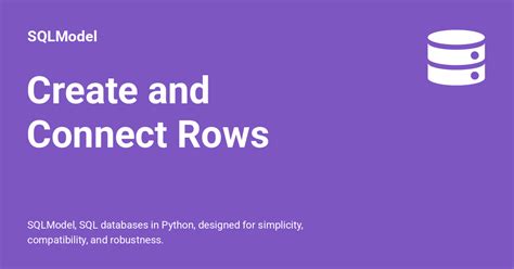 Create And Connect Rows Sqlmodel