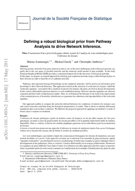 Defining A Robust Biological Prior From Pathway Analysis To Drive Network Docslib