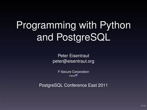 Programming With Python And Postgresql