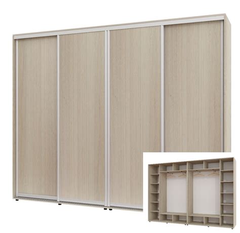 Шкаф купе четырехдверный Алекса 280 45 230 см Дуб Шамони светлый 4 двери ДСП ШК 02 фото