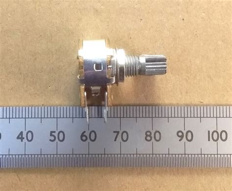 Stereo Potentiometer Reverse Logarithmic Taper T18 Splined Shaft Dual