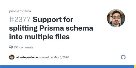 support for splitting prisma schema into multiple files · issue 2377