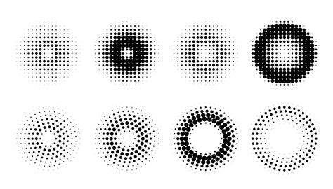 Circle Halftone Abstract Dotted Circles Round Halftones Geometric Dots Gradient And Pop Art