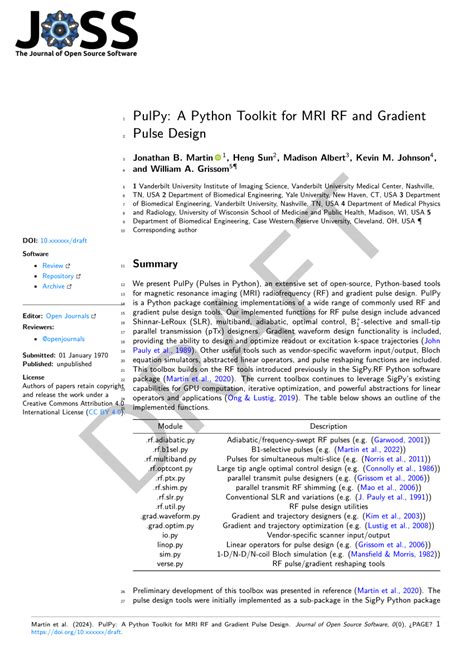 Pdf Pulpy A Python Toolkit For Mri Rf And Gradient Pulse Design