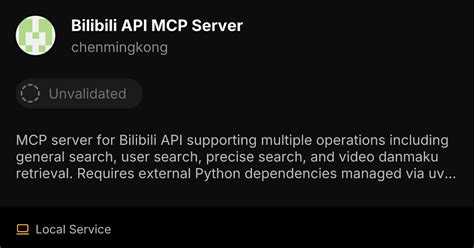 Bilibili API MCP Server MCP Servers LobeHub