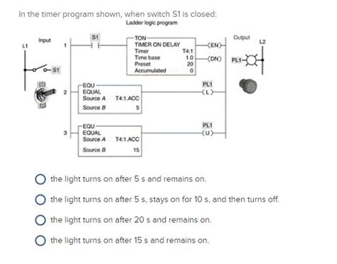 Solved In The Timer Program Shown When Switch S1 Is Closed