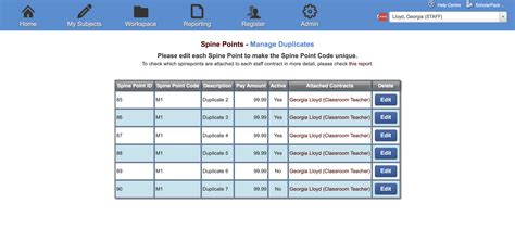 Managing Duplicate Spine Points Scholarpack
