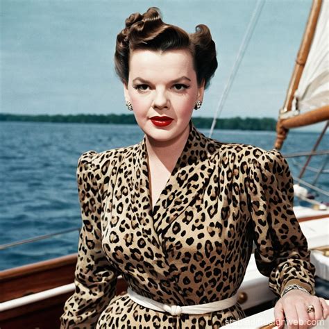 Actress Judy Garland Wearing A Leopard Print Loincloth Prompts Stable