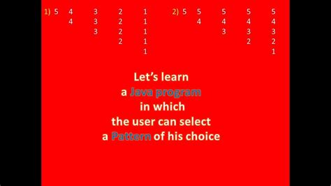Patterns In Java Using Menu Driven Switch Statement Icse Class 10 Computer Applications