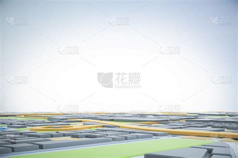 3d城市地图导航针定位器。导航、定位路线、旅游及旅游规划概念。3 D演示。