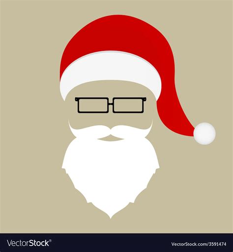 Santa Hat Mustache Beard And Glasses Royalty Free Vector