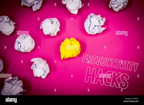 Writing Note Showing Productivity Hacks Business Photo Showcasing Hacking Solution Method Tips