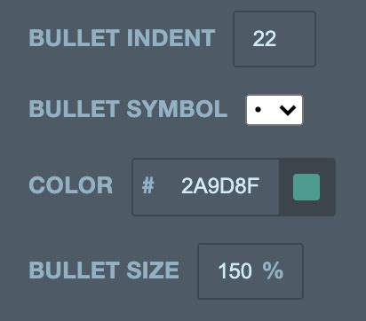 Template Editor Added Option To Custom Style Your Bullets In