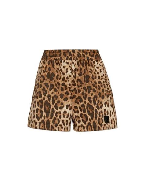Dolce And Gabbana Animal Print Shorts In Natural Lyst Uk