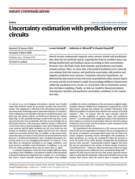 PDF Uncertainty Estimation With Prediction Error Circuits