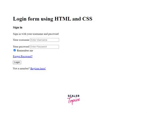 Login Page Codes In Html