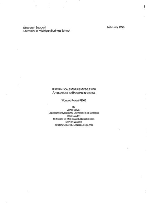 Pdf Uniform Scale Mixture Models With Applications To Bayesian Inference