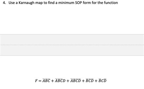 Solved Use A Karnaugh Map To Find A Minimum SOP Form For Chegg Com