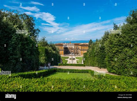 View Of The Palazzo Pitti Boboli Gardens Or Giardino Di Boboli
