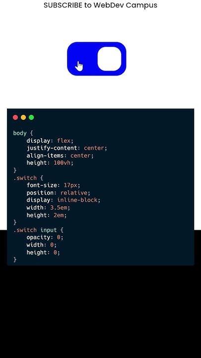 Toggle Button Animation Using Html And Css Youtube