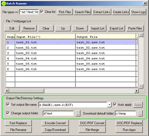 Batch File List Operations