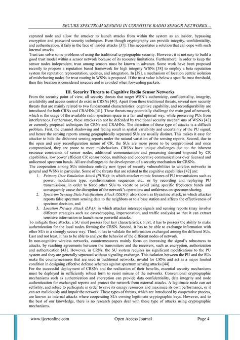 Secure Spectrum Sensing In Cognitive Radio Sensor Networks A Survey Pdf