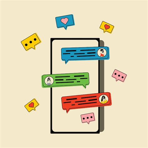 Premium Vector Phone With Short Messages Icons And Emoticons Chatting