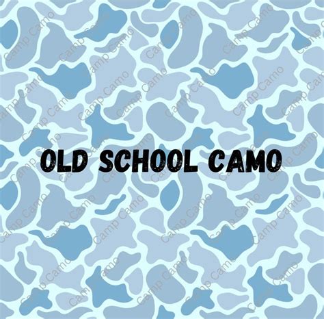 Blue Old School Camo Seamless Pattern Png Duck Hunting Camouflage