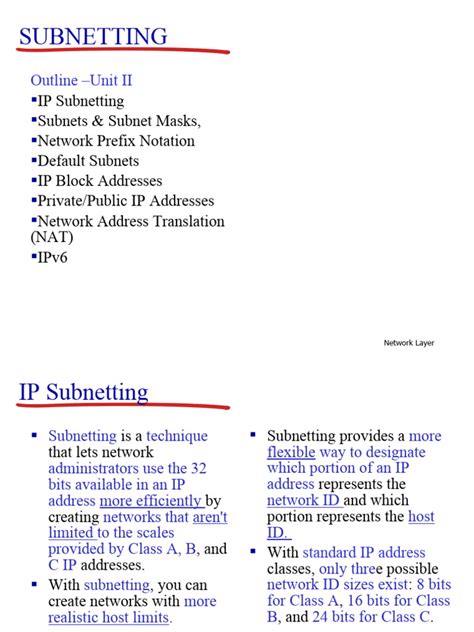 Subnetting Lecture Slides Download Free Pdf Ip Address Computer Network