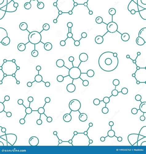 Molecule Background Abstract Science Seamless Pattern Medical Chemistry Wallpaper With Atom
