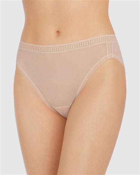 Gossamer Mesh Hi Cut Brief Underwear Champagne On Gossamer