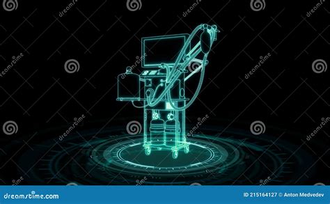 ICU Lung Ventilator Rendered Isolated Healthcare D Illustration Stock Illustration