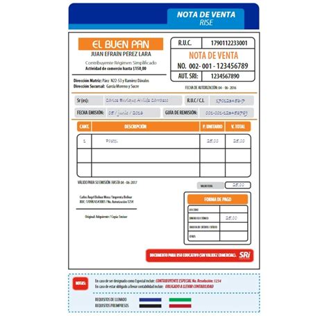 Comprobantes De Venta Sri Facturas Y Notas De Venta Rise