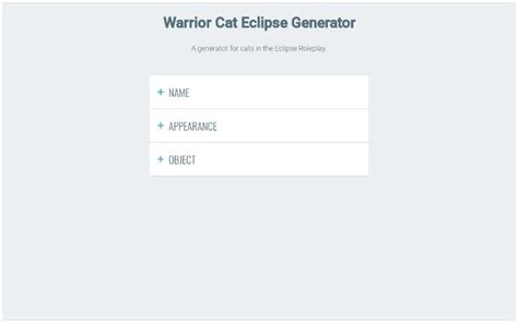 Warrior Cat Eclipse Generator