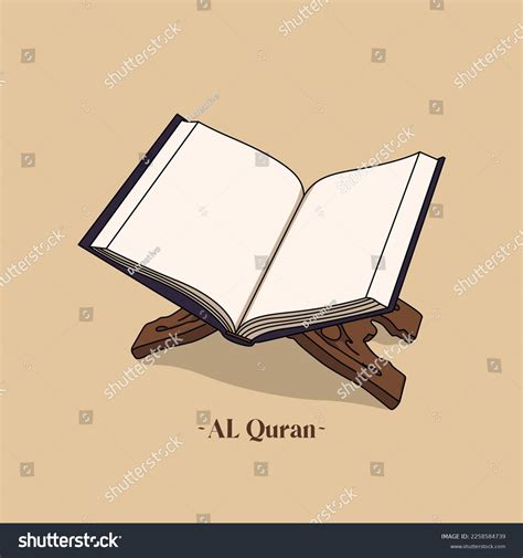 Holy Quran Arabic Calligraphy Opened Opened Stock Vector Royalty Free