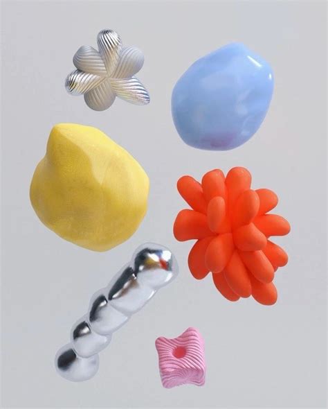 Colorful Objects Floating In The Air