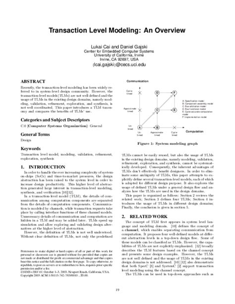 Pdf Transaction Level Modeling