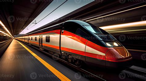 Super Streamlined Train With Motion Blur Generative Ai 28249503 Stock
