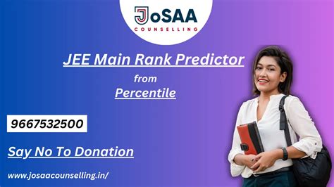 JEE Main Rank Predictor From Percentile 2024 JoSAA Counselling 2025