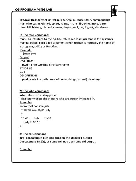 Os Lab Manual Pdf Command Line Interface Information Technology