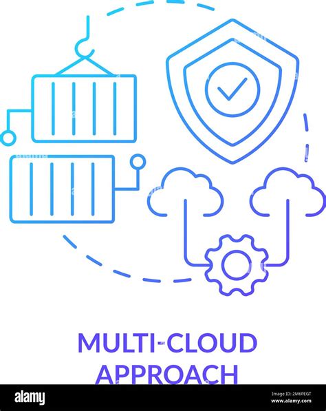 Multi Cloud Approach Blue Gradient Concept Icon Stock Vector Image