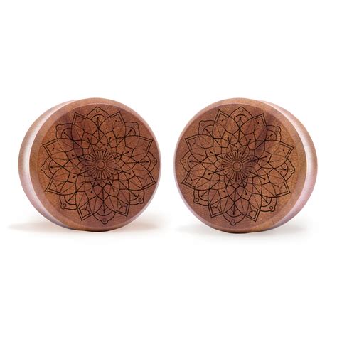 Mandala Plug Gauge Saba Wood Flat Faced Double Flare Custom Plugs