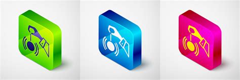 아이소메트릭 최면 아이콘은 회색 배경에 분리되어 있다 나선형 최면 홍채가 있는 인간의 눈 정사각형 버튼 벡터 3차원 형태에 대한 스톡 벡터 아트 및 기타 이미지 Istock