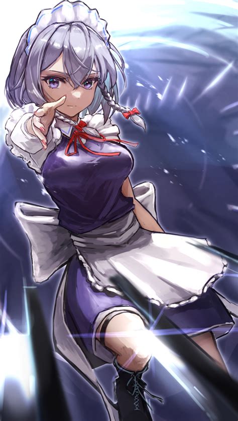 Safebooru 1girl Absurdres Apron Arm Behind Back Bangs Boots Bow Braid