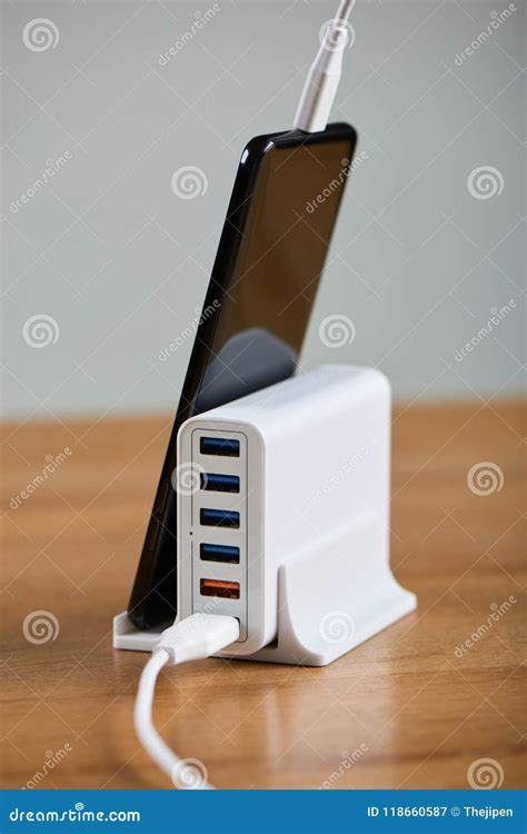 Multiport Charging Station Stock Image Image Of Adapter