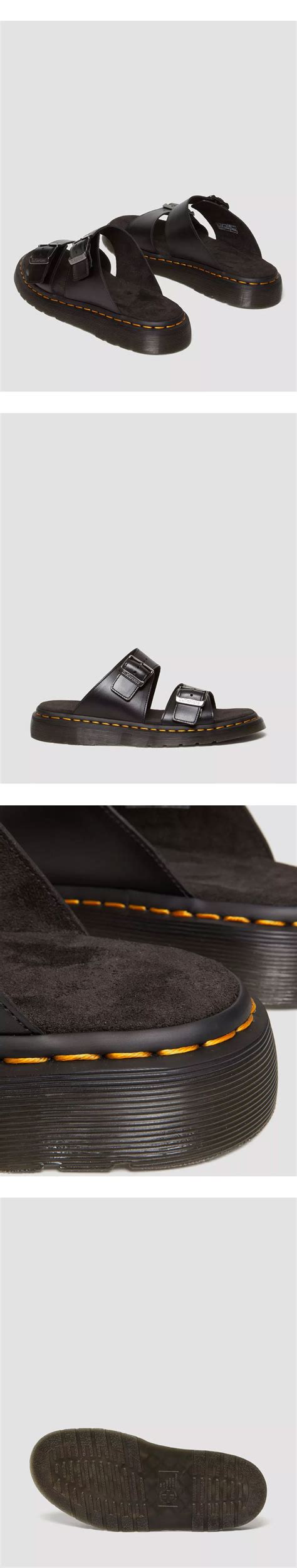 닥터마틴 조세프 아날린 레더 버클 슬라이드 샌들 블랙 Dr Martens Kream