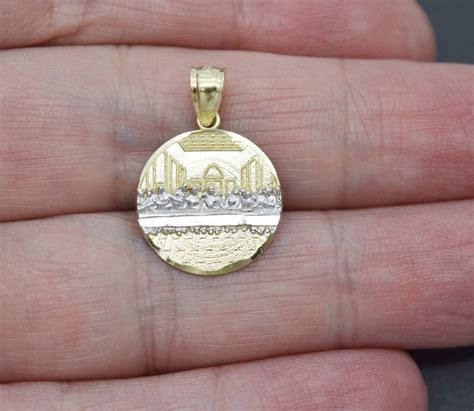Real 10k Solid Yellow Gold Shiny Last Supper Charm Pendant 12 Grams