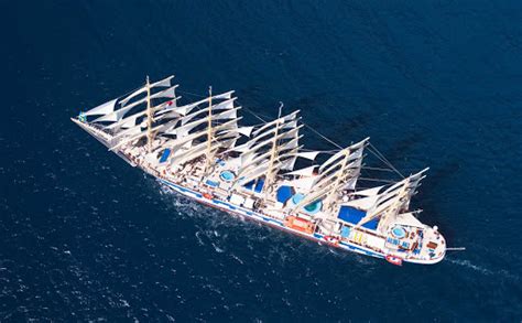 A Top View Of Royal Clipper The Largest And Only Five Masted Full