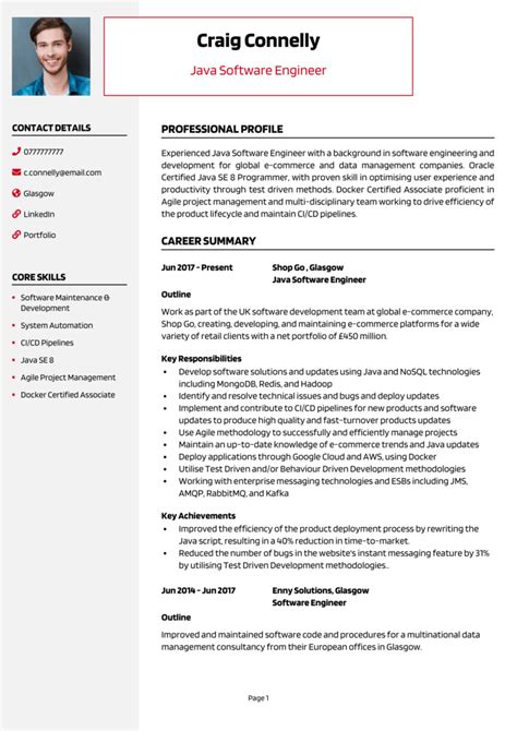 Java Software Engineer Cv Example Guide Get Hired Quick