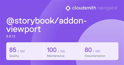 Storybookaddon Viewport 8612 Npm Package Quality Cloudsmith Navigator
